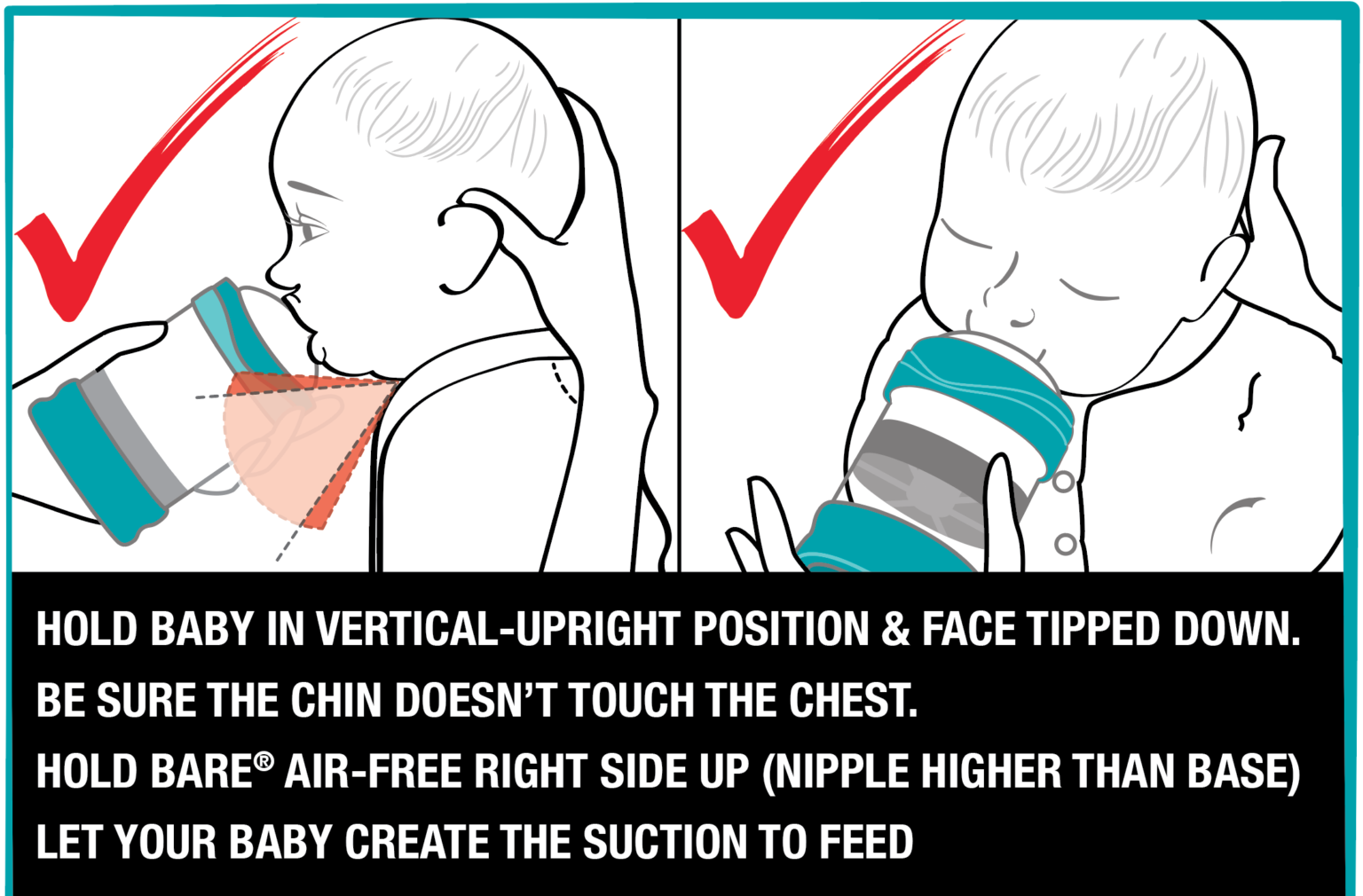 Newborn Upright Feeding - Bare® Air-free Feeding System by Bittylab®
